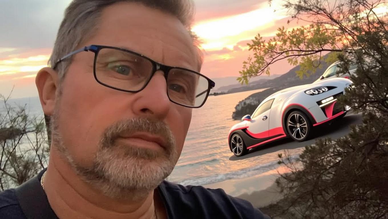 Bugatti Bliss: Sunset at the Beach