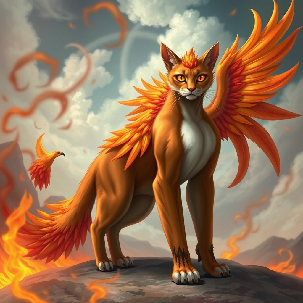 Epic Phoenix Cat: Where Power Meets Myth