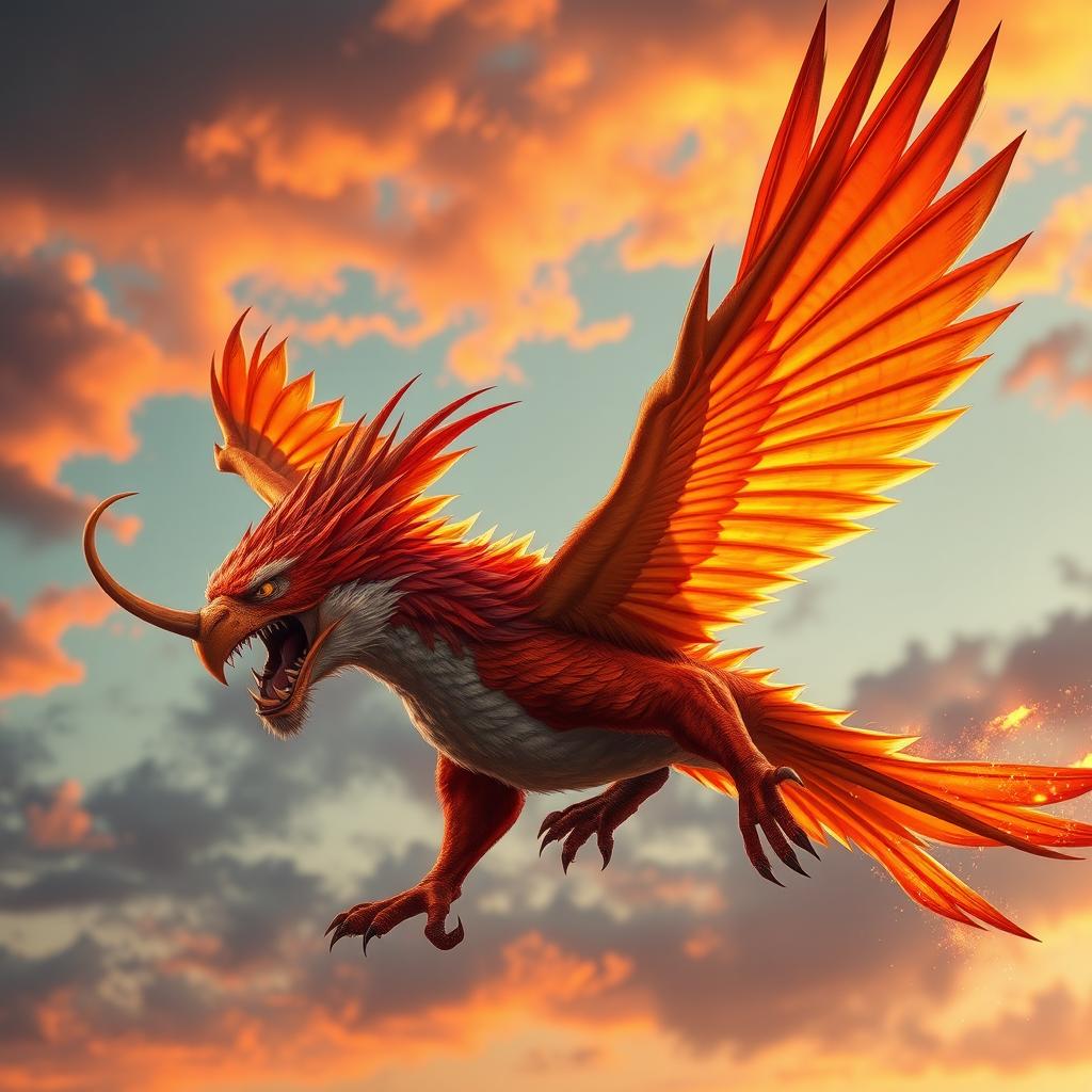 Saber-Toothed Phoenix: A Majestic Fusion of Myth and Power