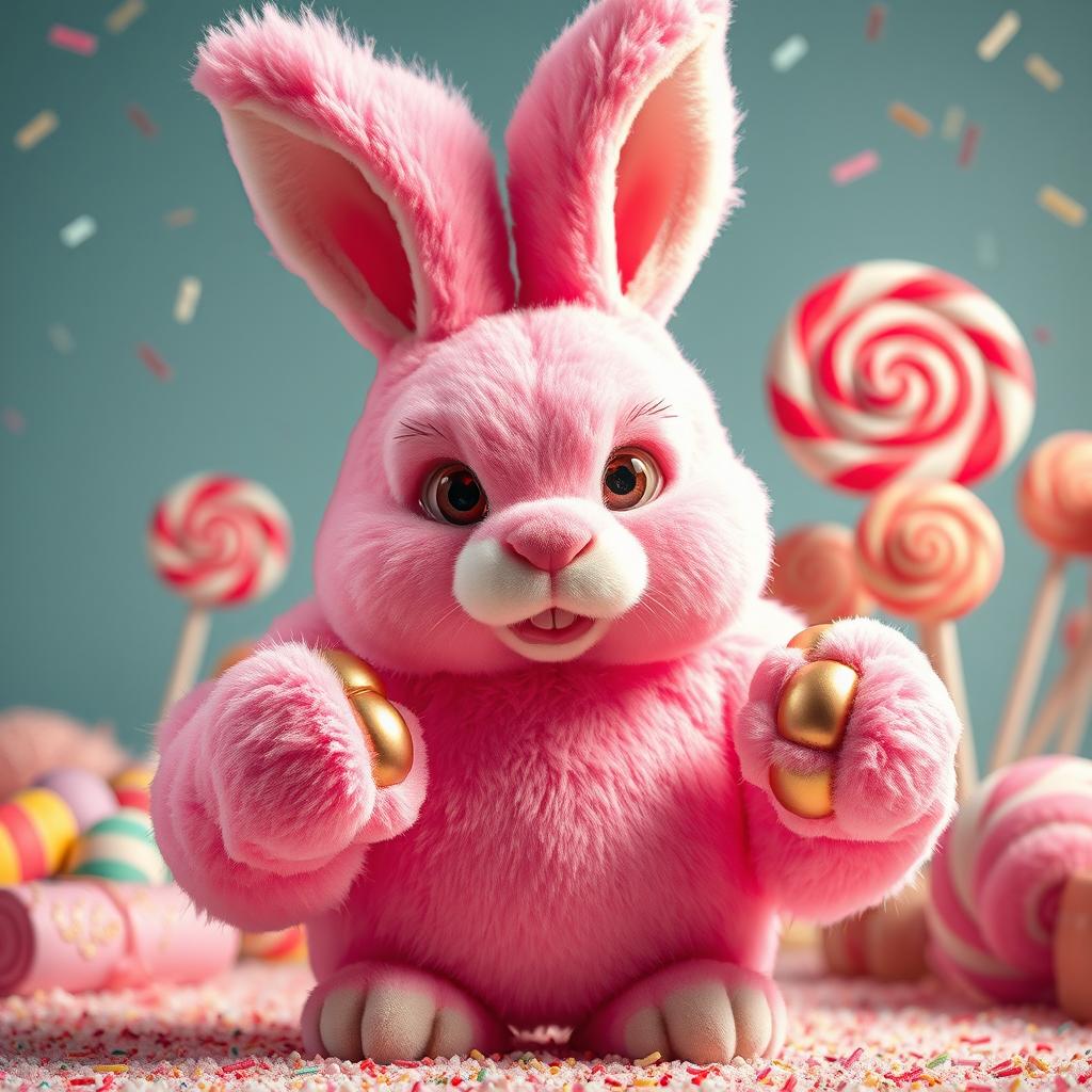 Meet the Fluffy Pink Marshmallow Rabbit Warrior!