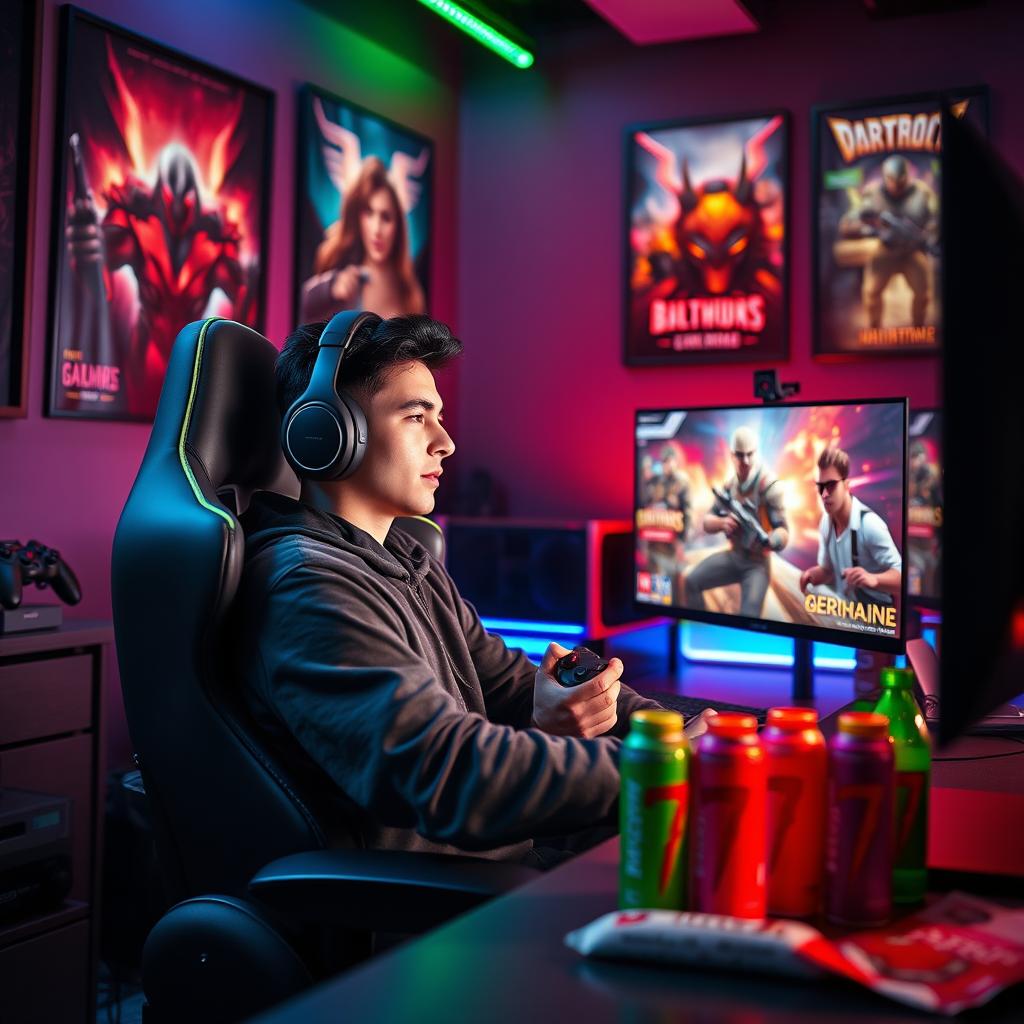 Level Up Your Gaming: Focused Gamer in Action