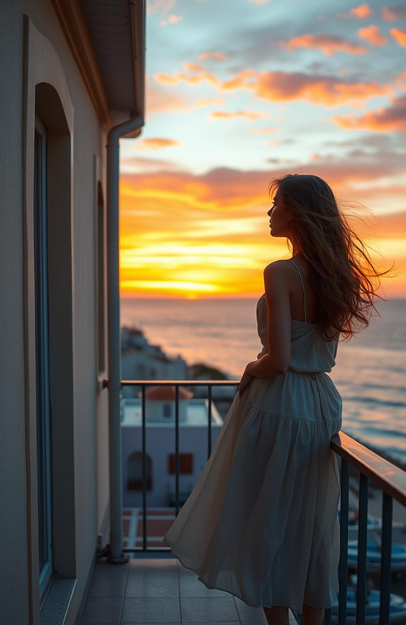 Contemplation at Dusk: A Woman's Solitude