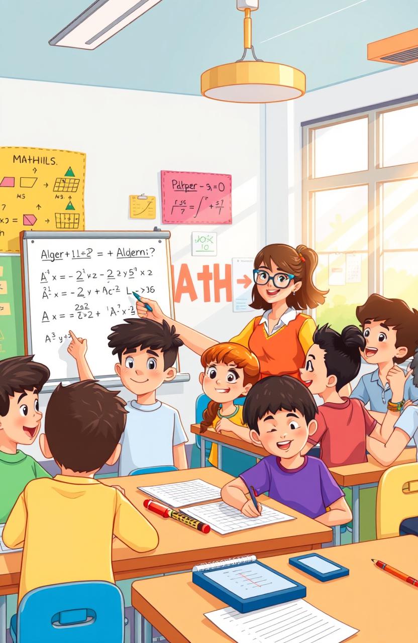 Dive into Learning: Vibrant Classroom Scene