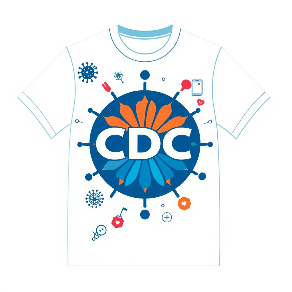 Creative CDC Logo T-Shirt Design - Modern Public Health Concept