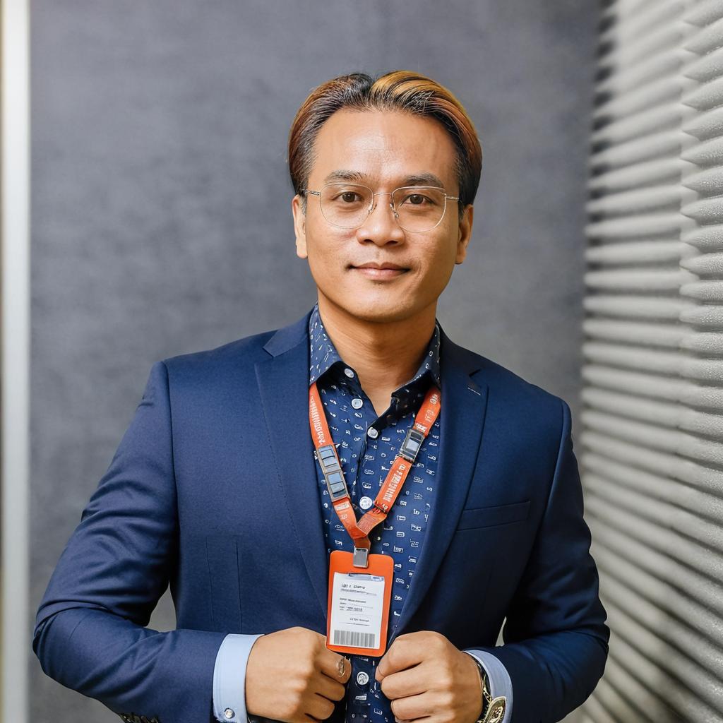 Confident CEO Portrait in Navy Blue Blazer | Idyllic AI Images