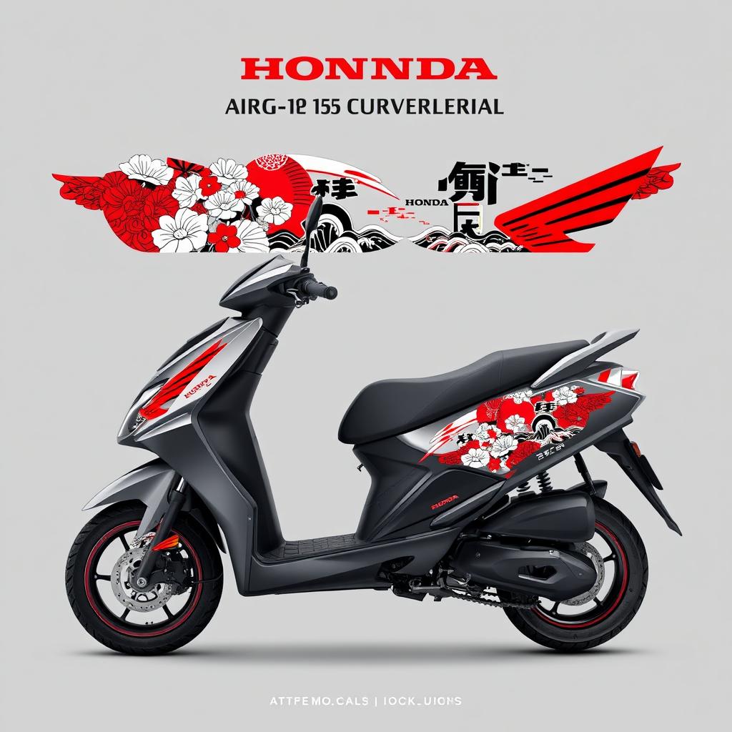 Vibrant Honda Airblade 125 Decals: Japanese Art Fusion