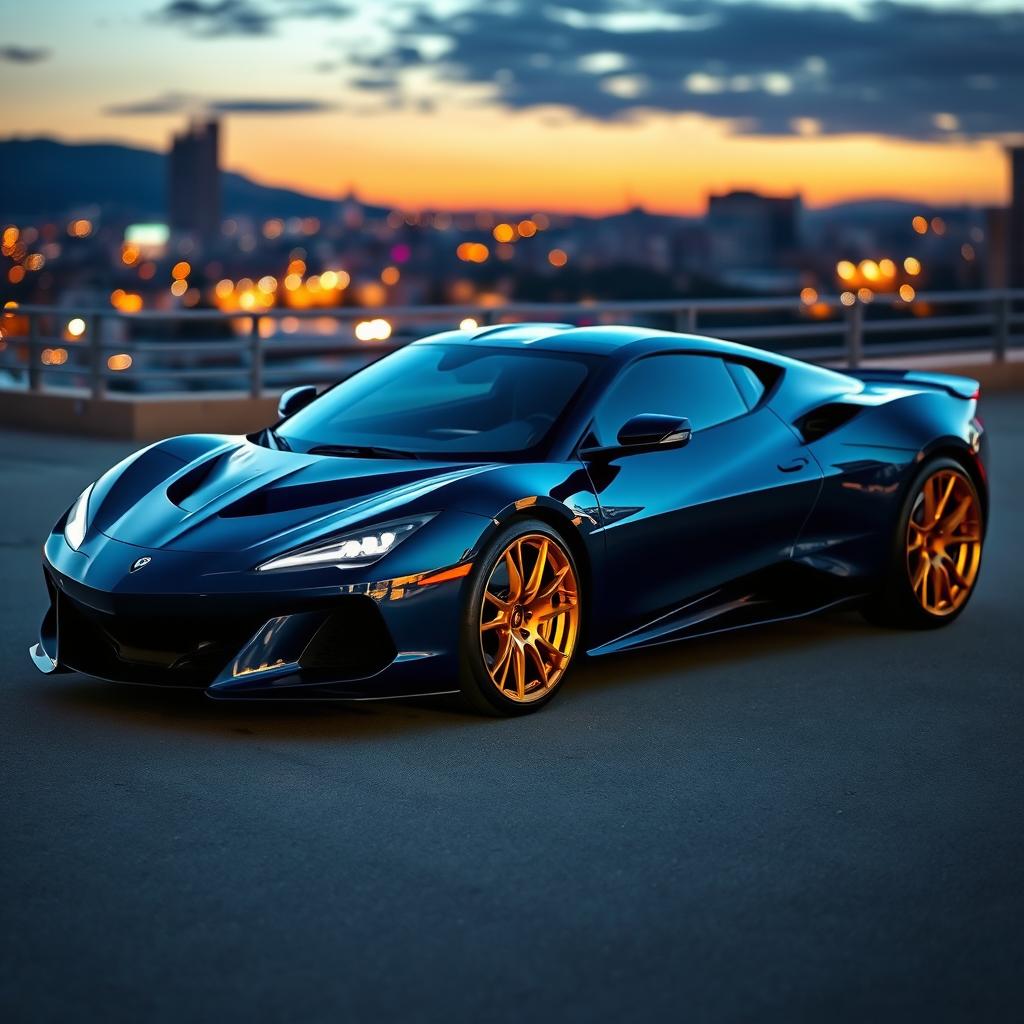 Sleek Modern Sports Car: Dark Blue Elegance
