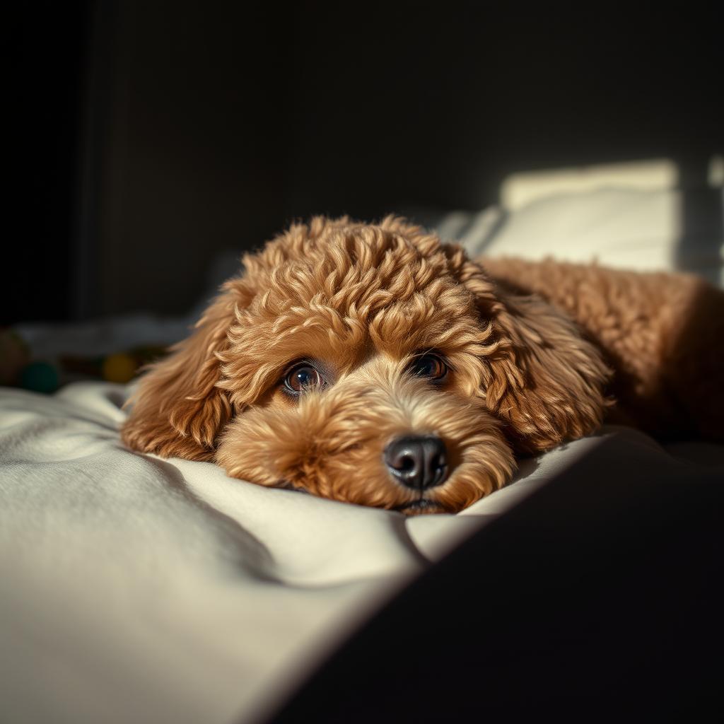 Melancholy Moments: A Sad Brown Poodle