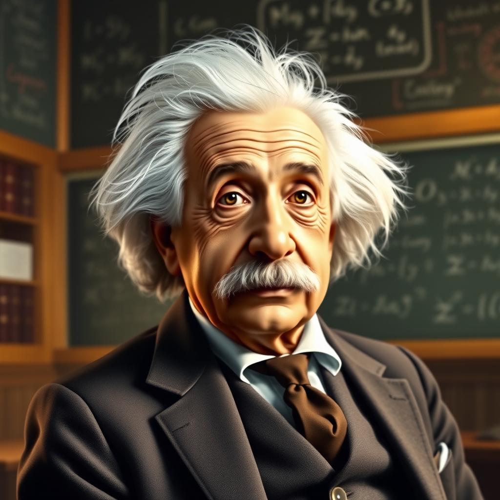 Realistic Portrait of Albert Einstein: A Tribute to Genius