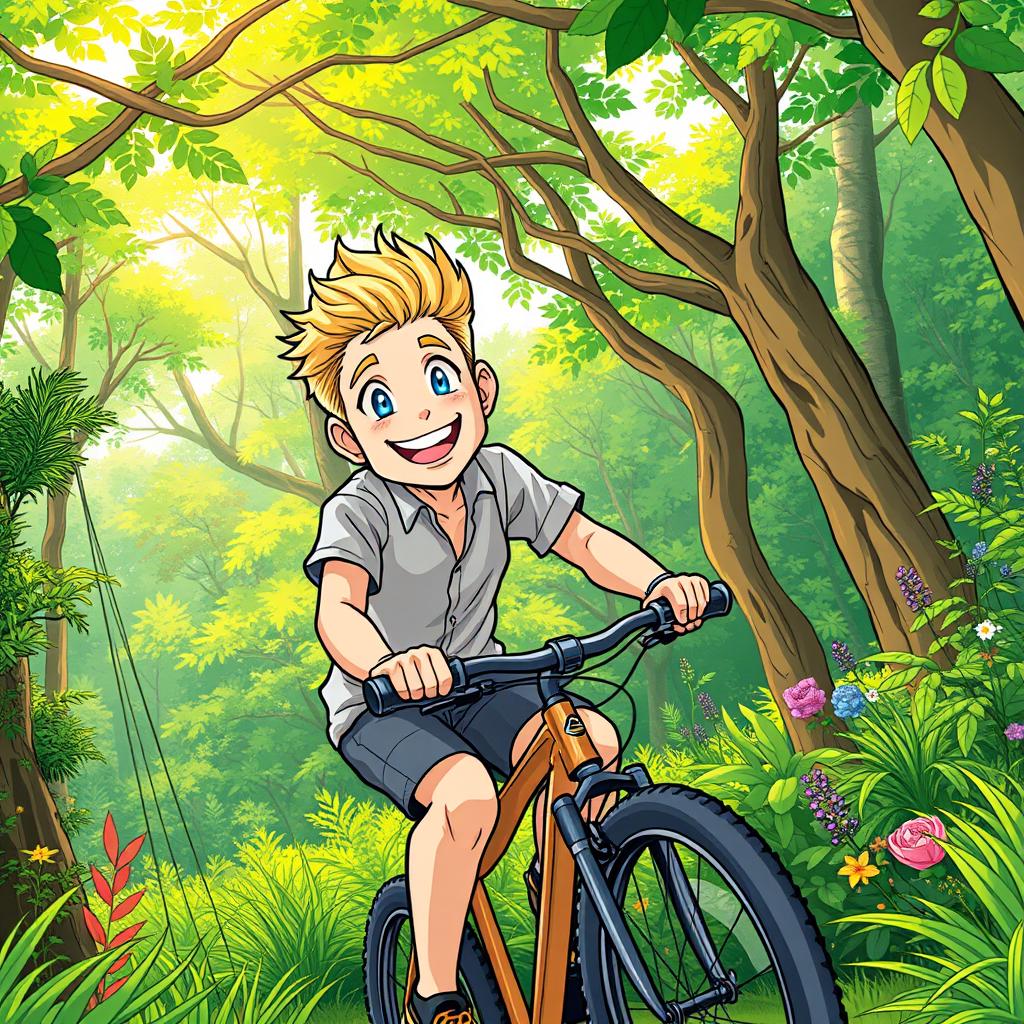 Vibrant Comic Style Illustrations: Cycling and Cozy Living Room Scenes