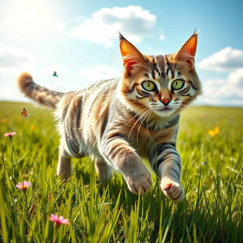 Dynamic Cat in Motion: A Field Adventure