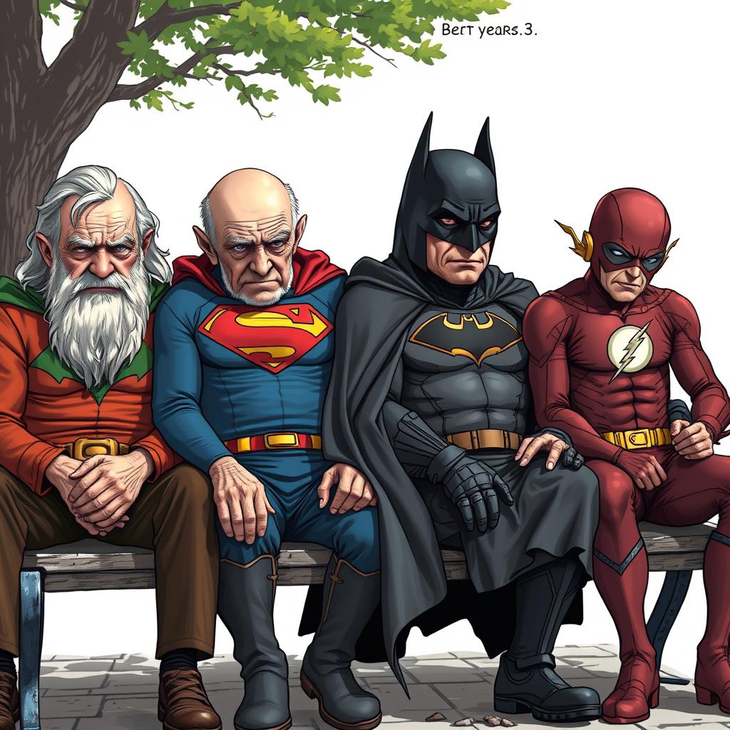 Elderly Superheroes: A Nostalgic Illustration of Aquaman, Superman ...