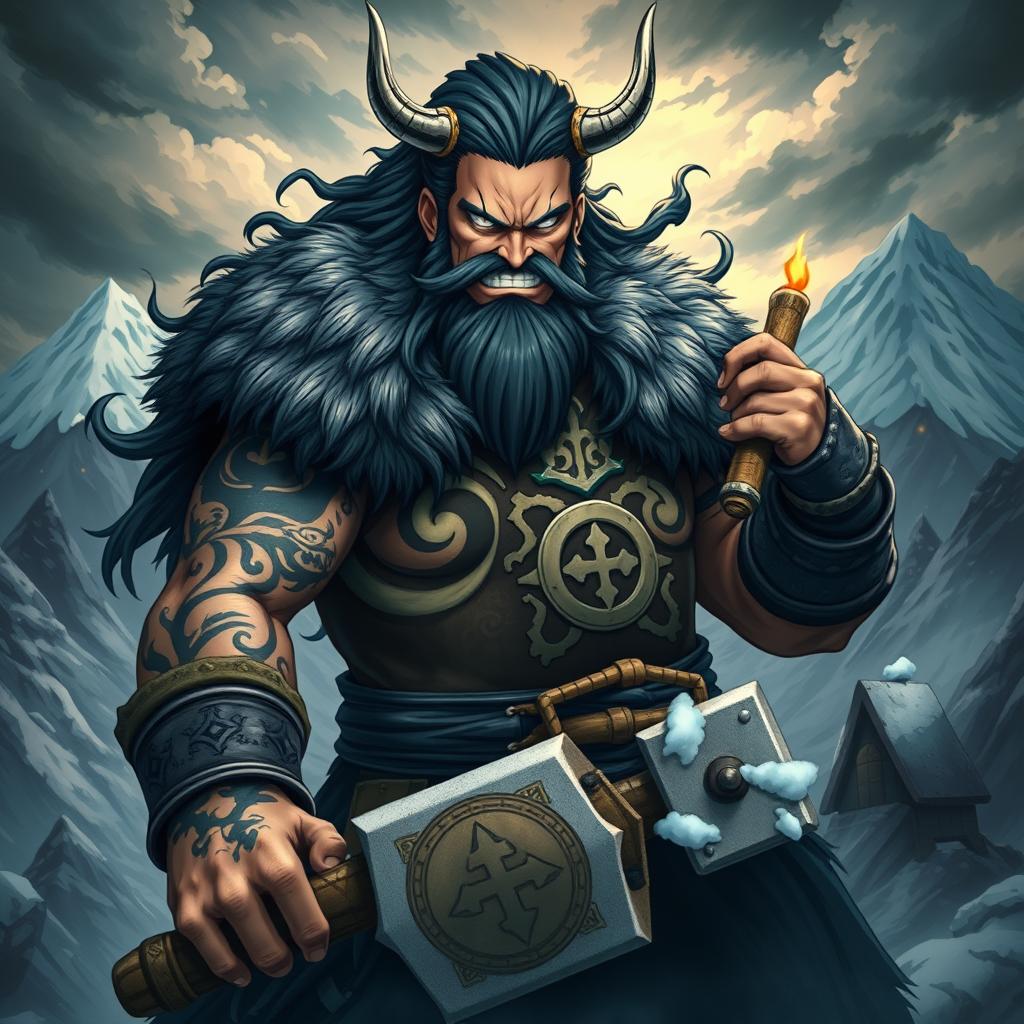 Epic Viking King Artwork Inspired by Kaido from One Piece