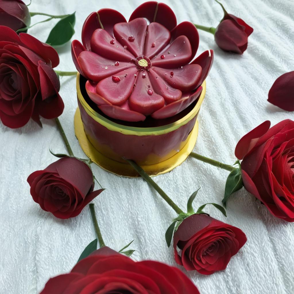 Romantic Elegance: Heart-Shaped Red Candle & Roses for Intimate Settings