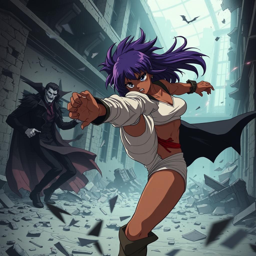 Epic Showdown: Determined Girl Takes on Vampire