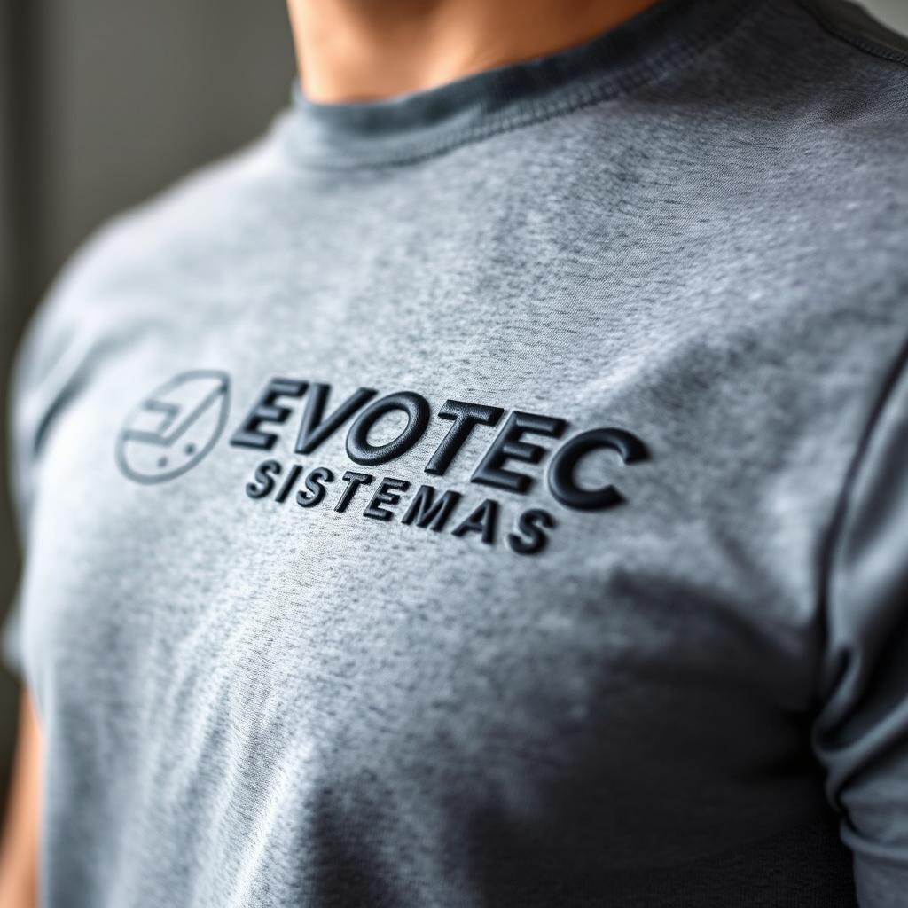 Stylish Gray T-Shirt with EVOTEC SISTEMAS Logo