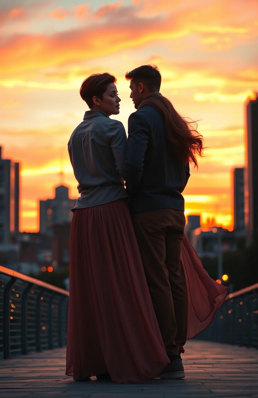 Right Person, Wrong Time: A Heartfelt Urban Sunset Scene