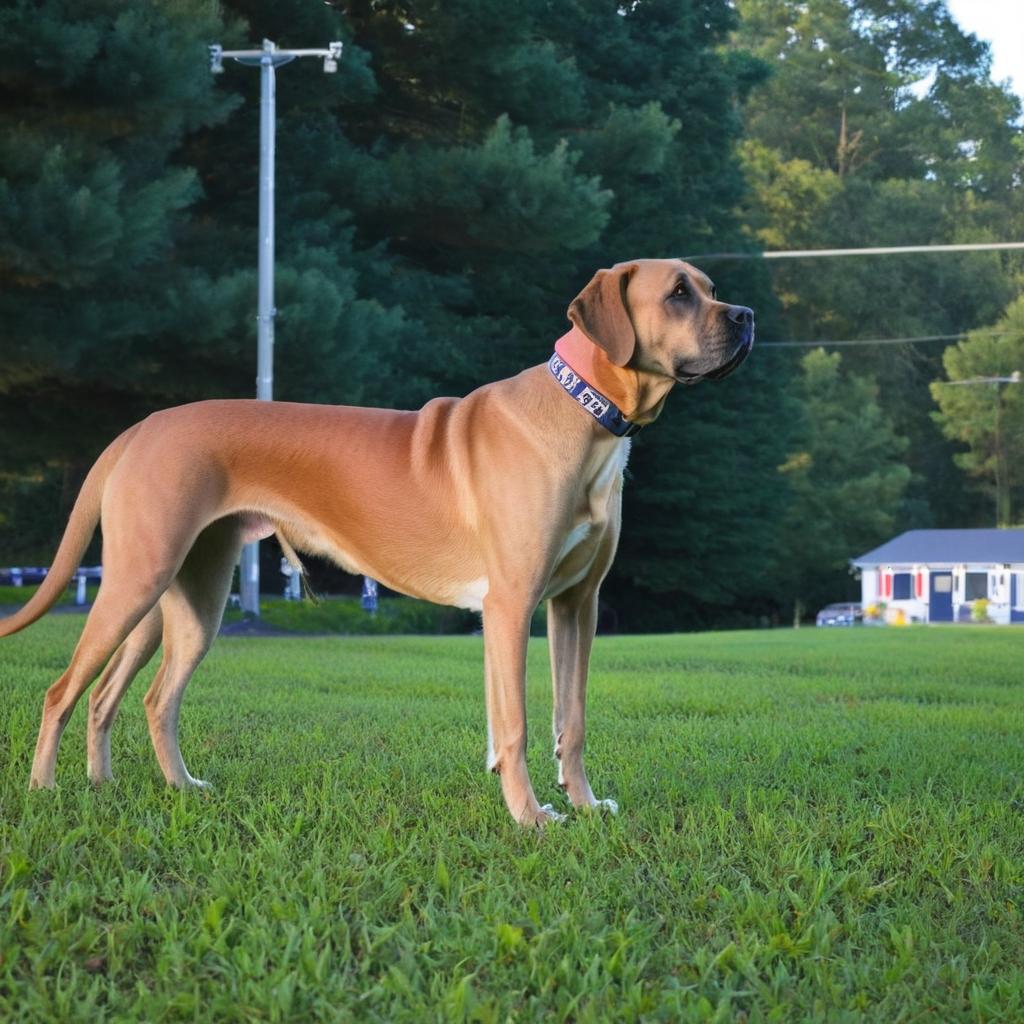 Majestic Boxer in Vibrant Urban Park - A Sunny Day Delight