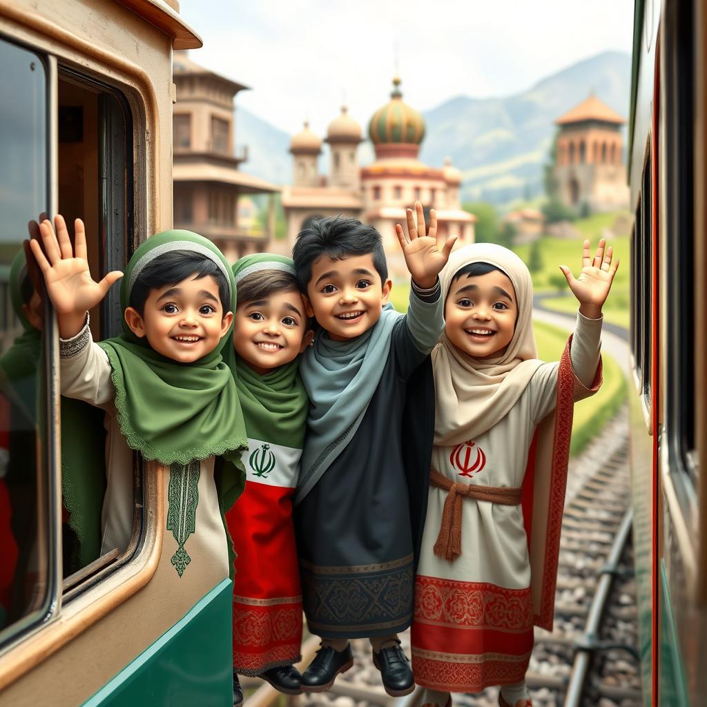 Joyful Adventure: Iranian Boys on a Train
