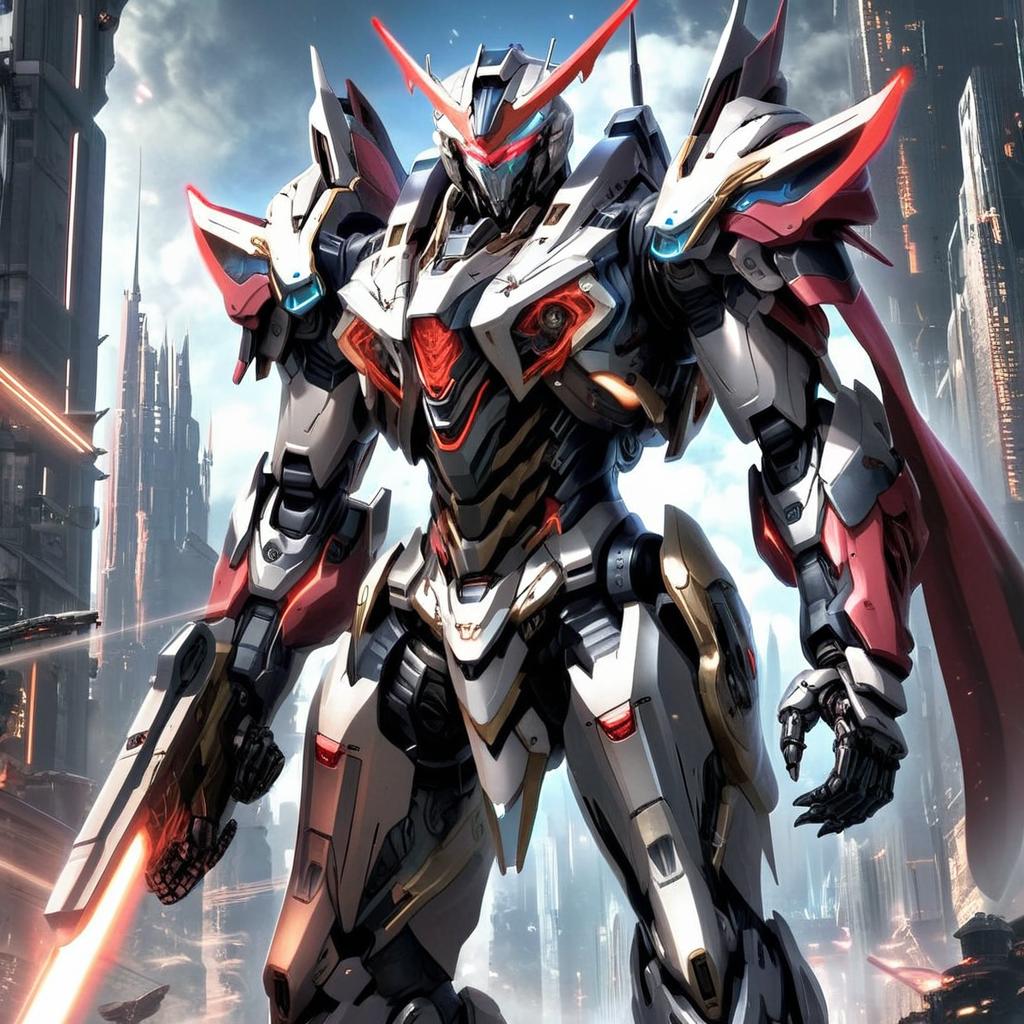 Epic Fantasy Mecha Design with Celestial Warrior Aesthetics