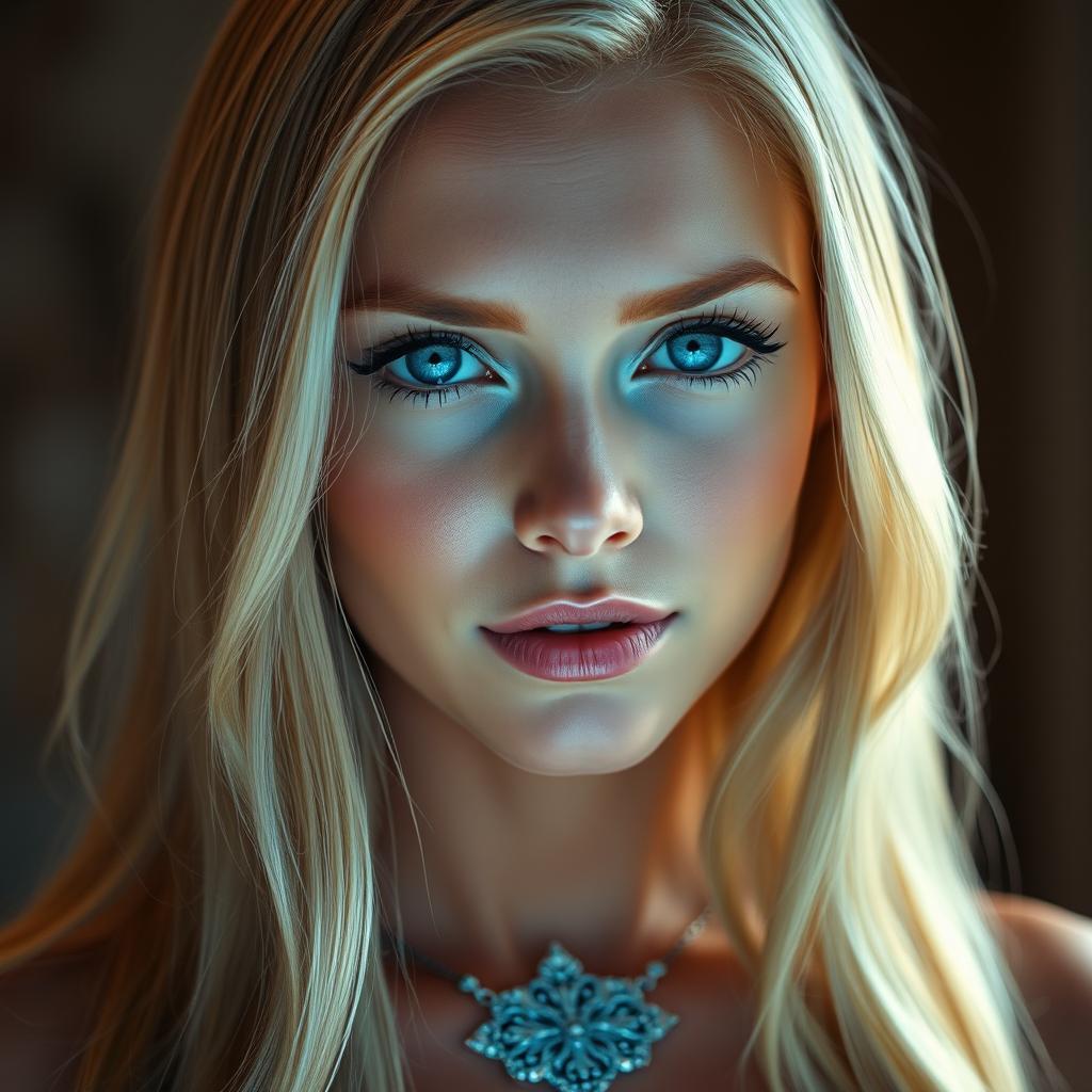 Captivating Elegance: Golden Hair Portrait