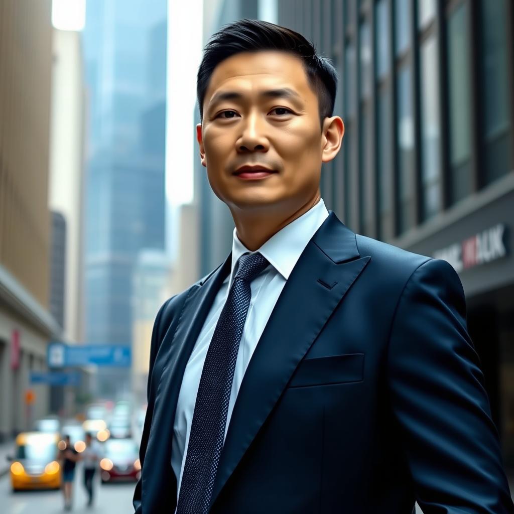 Sleek and Sharp: Modern Chinese Male in Tailored Suit