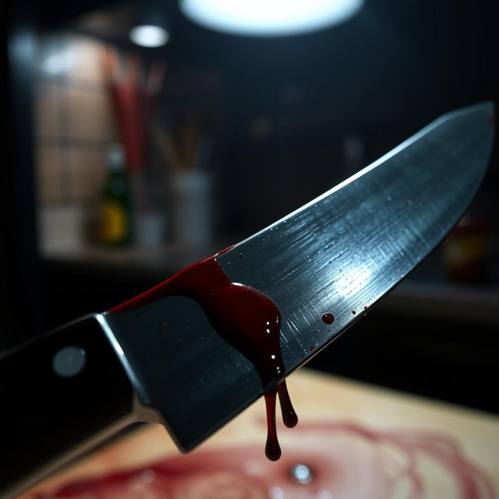Chilling Close-Up: The Menacing Allure of a Bloody Knife