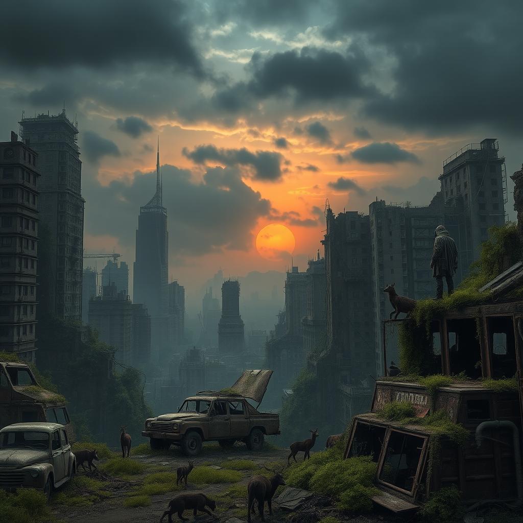 Dramatic Post-Apocalyptic Landscape: Hope Amidst Despair