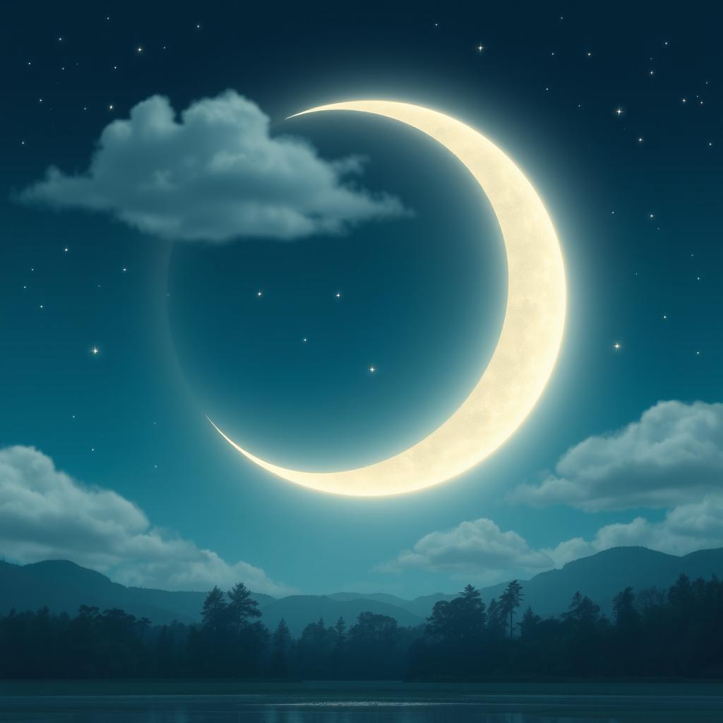 Enchanting Crescent Moon in a Serene Night Sky | Idyllic Ideas