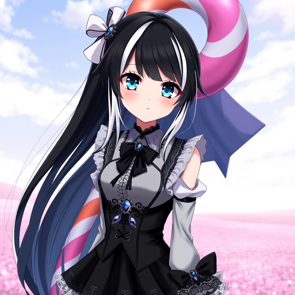 Dark and Light Anime Girl with Icy Blue Eyes | Idyllic AI Art