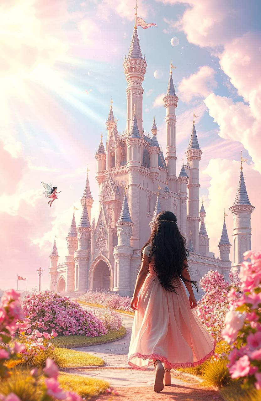 Ethereal Dreamscape: A Pastel Fairy Tale with a Majestic Castle