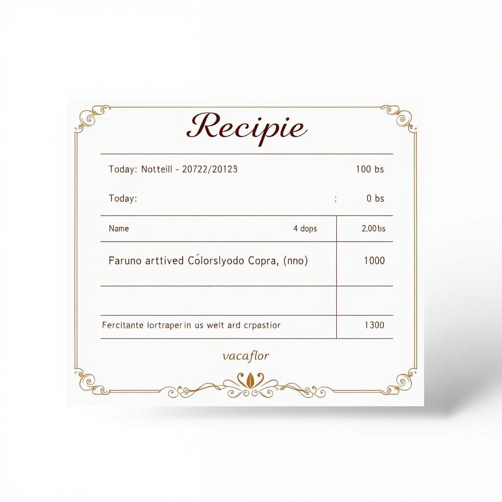 Elegant Receipt Design for Ferrufino Arturo López Chura | Idyllic
