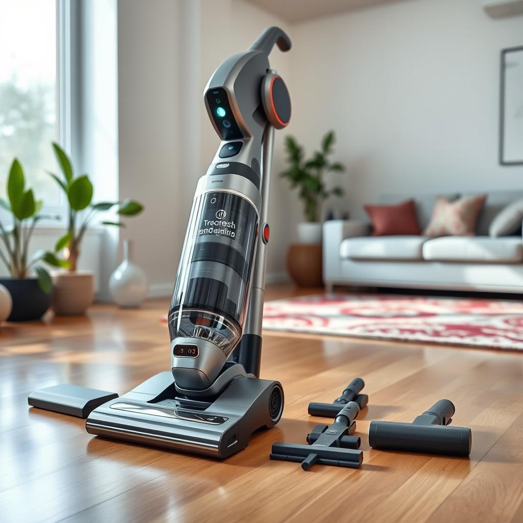 Futuristic High-Tech Vacuum Cleaner: Sleek Design & Versatility