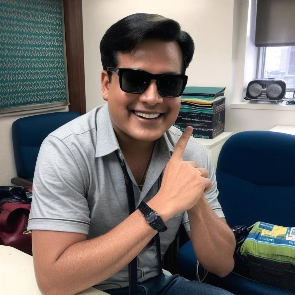 Retro Singer Captured in a Vibrant Recording Studio