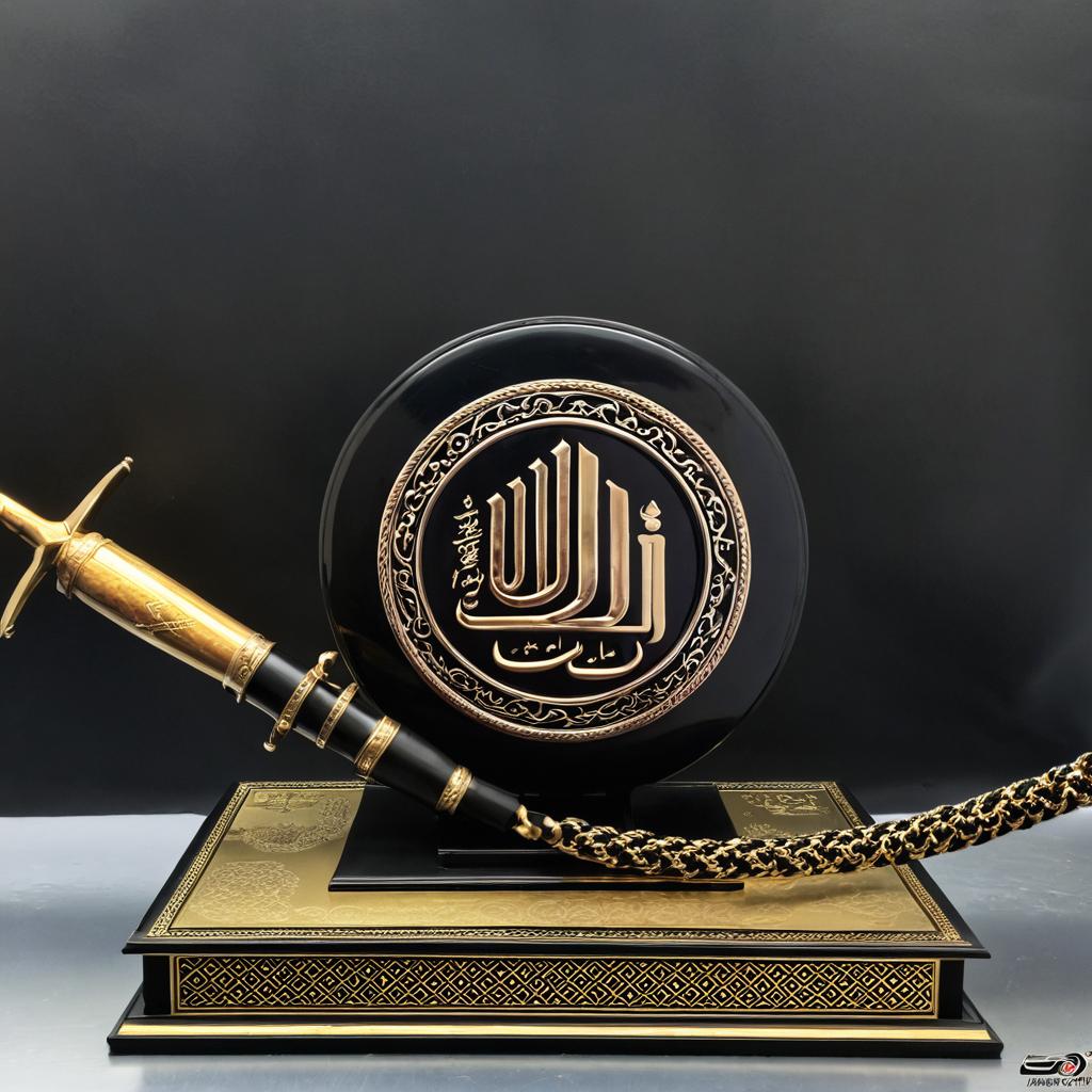 Elegant Sword Display with Arabic Calligraphy | Idyllic