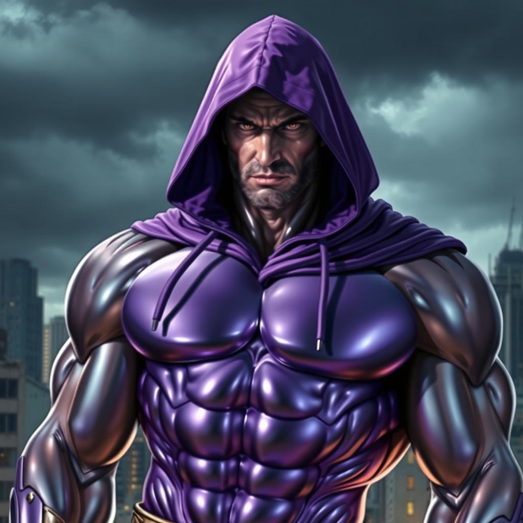 Dynamic Superhero Artwork: Metallic Strength Meets Elegance