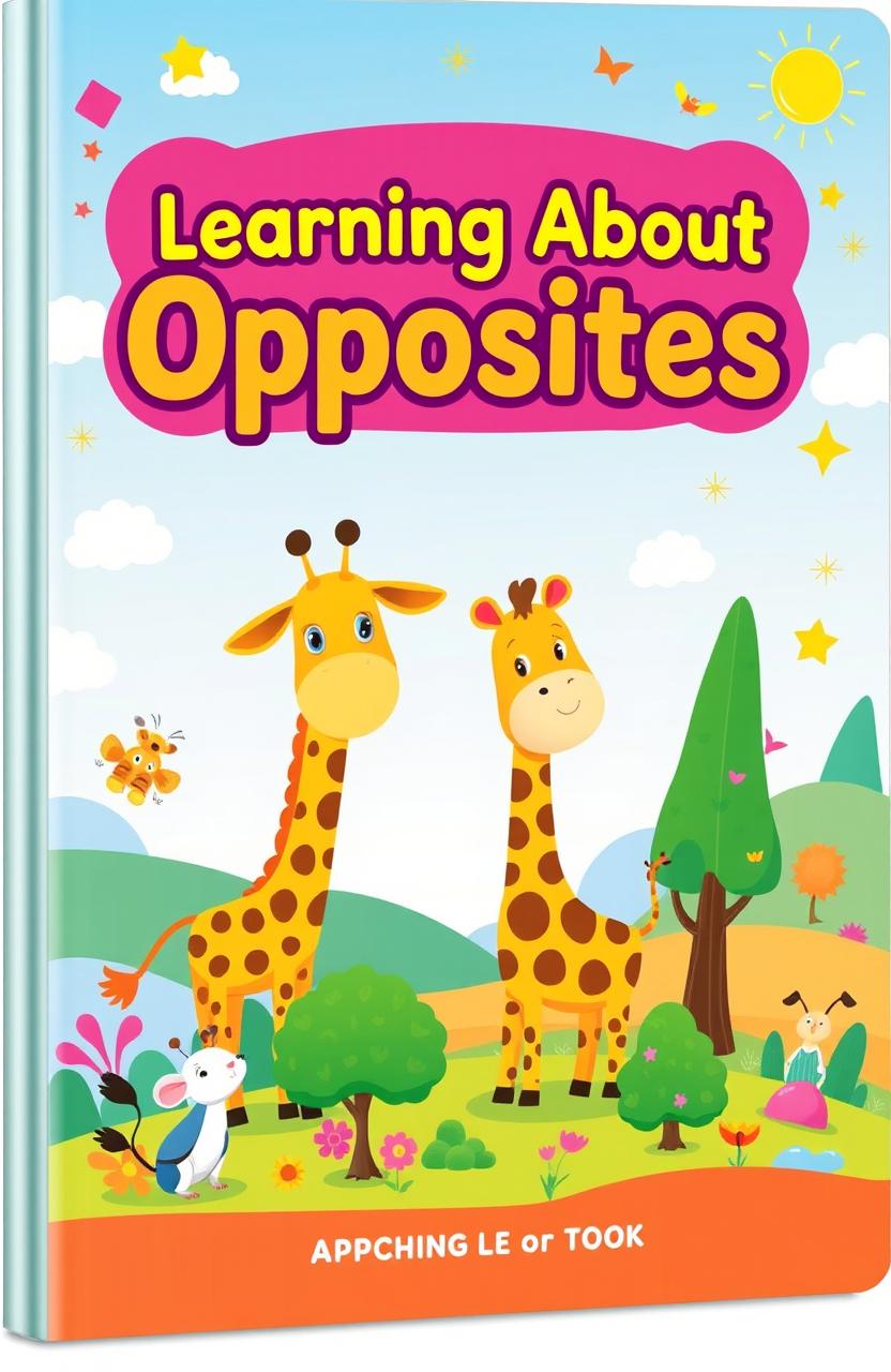 Vibrant Children's Book Cover: Learning About Opposites