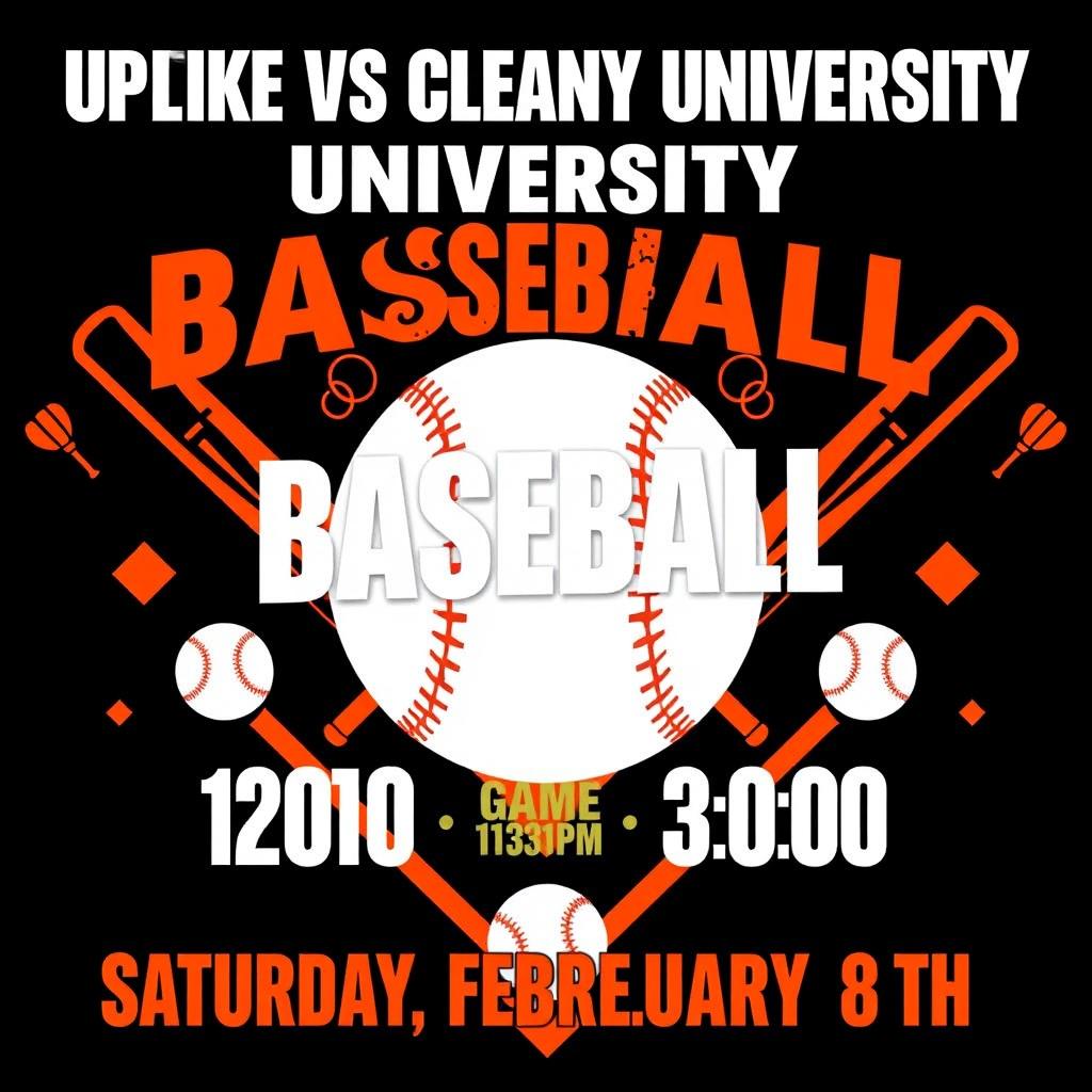 Exciting UPike vs Cleary University Baseball Game Flyer