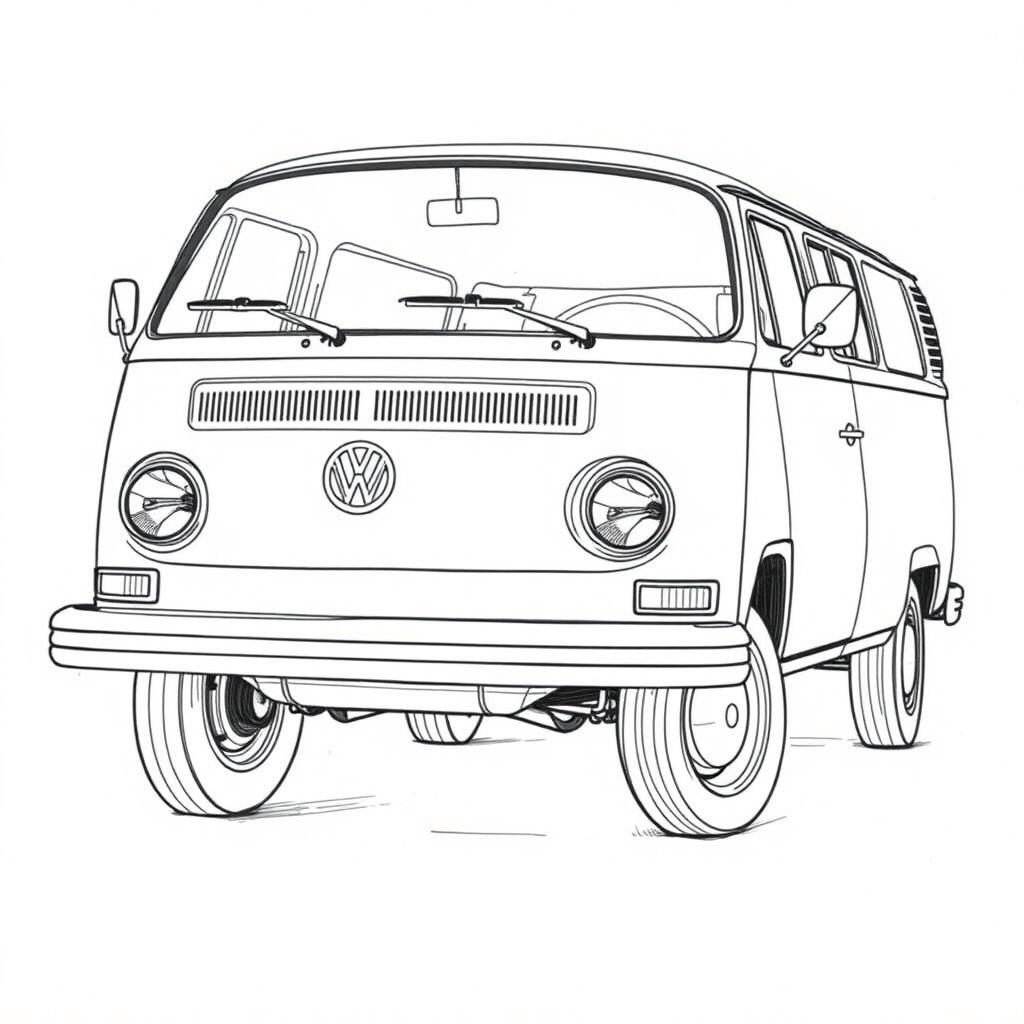 Detailed Sketch of a 1991 VW Kombi 1800: Iconic Design Unveiled