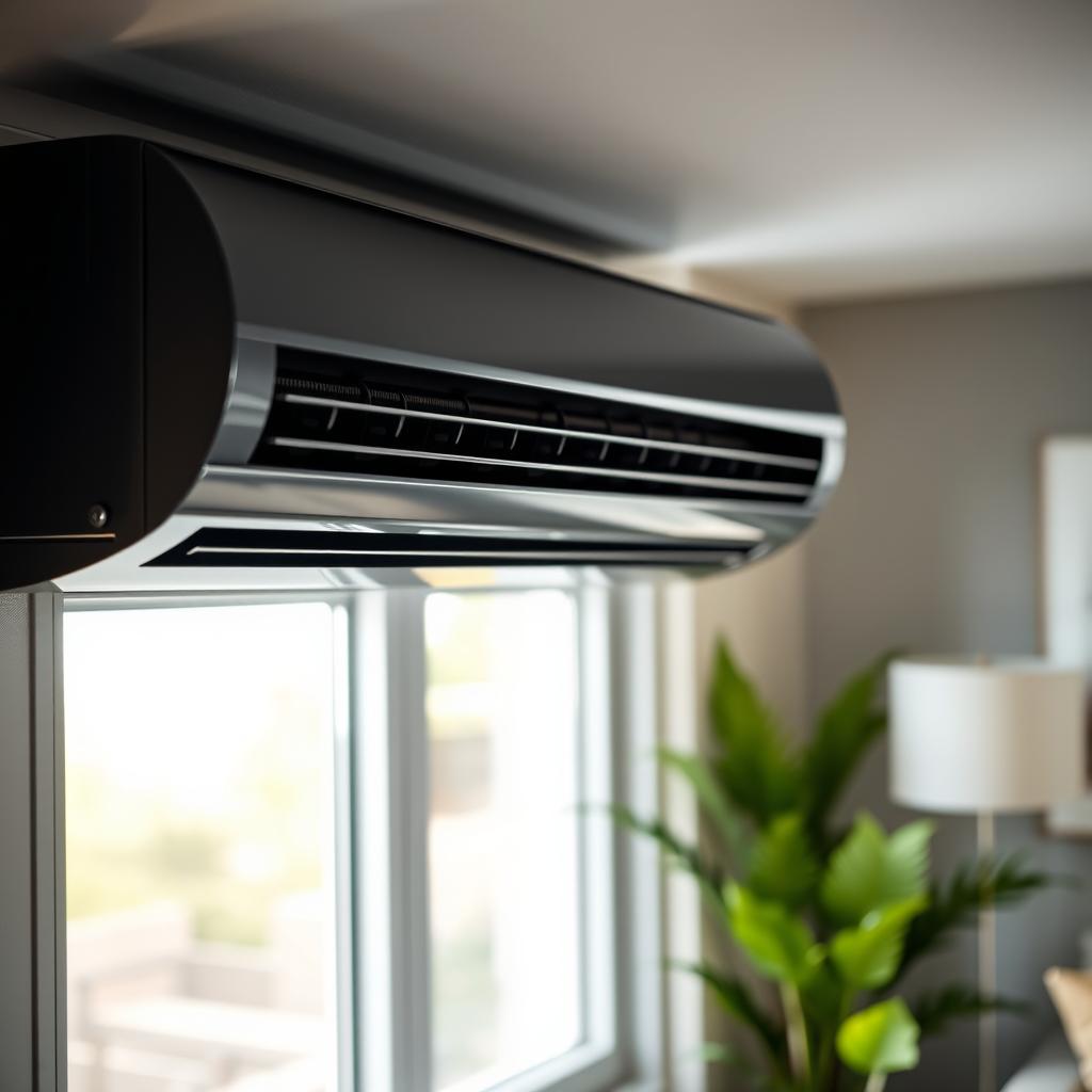 Sleek Modern Air Conditioning Unit with Black Louver
