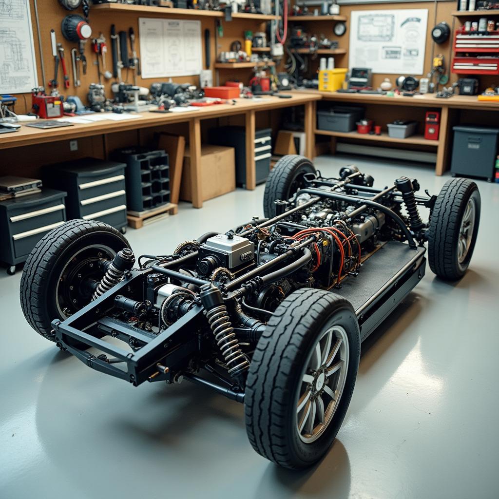 Unveiling Innovation: Detailed View of an Electric Vehicle Chassis