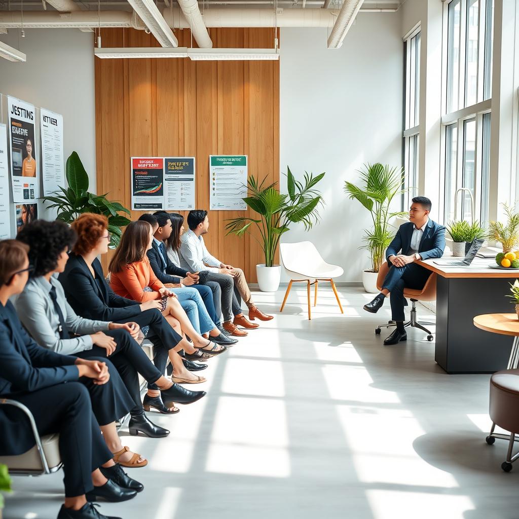 Dynamic Job Hiring Scene: A Modern Office Experience