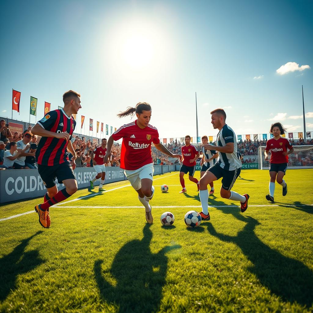 Dynamic Football Flow - Captivating Game in Motion