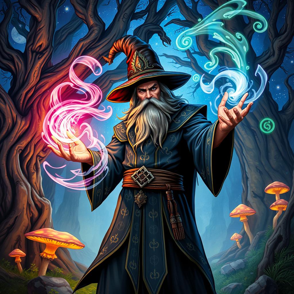 Enchanting Wizard in a Mystical Forest