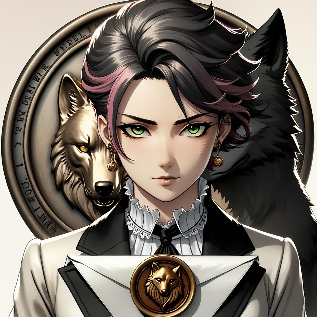 Victorian Elegance: Confident Woman with Pink Hair | Idyllic AI Art