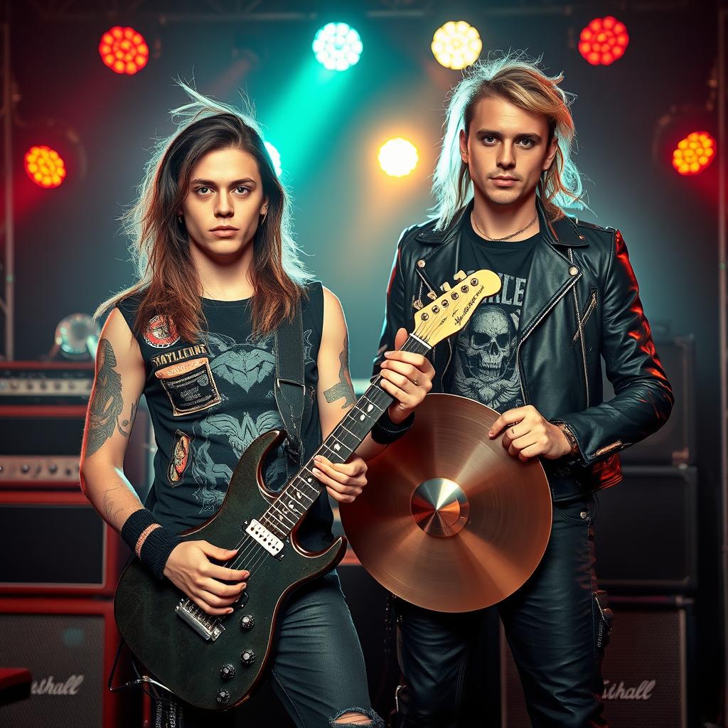 Epic Heavy Metal Duo in Authentic Attire