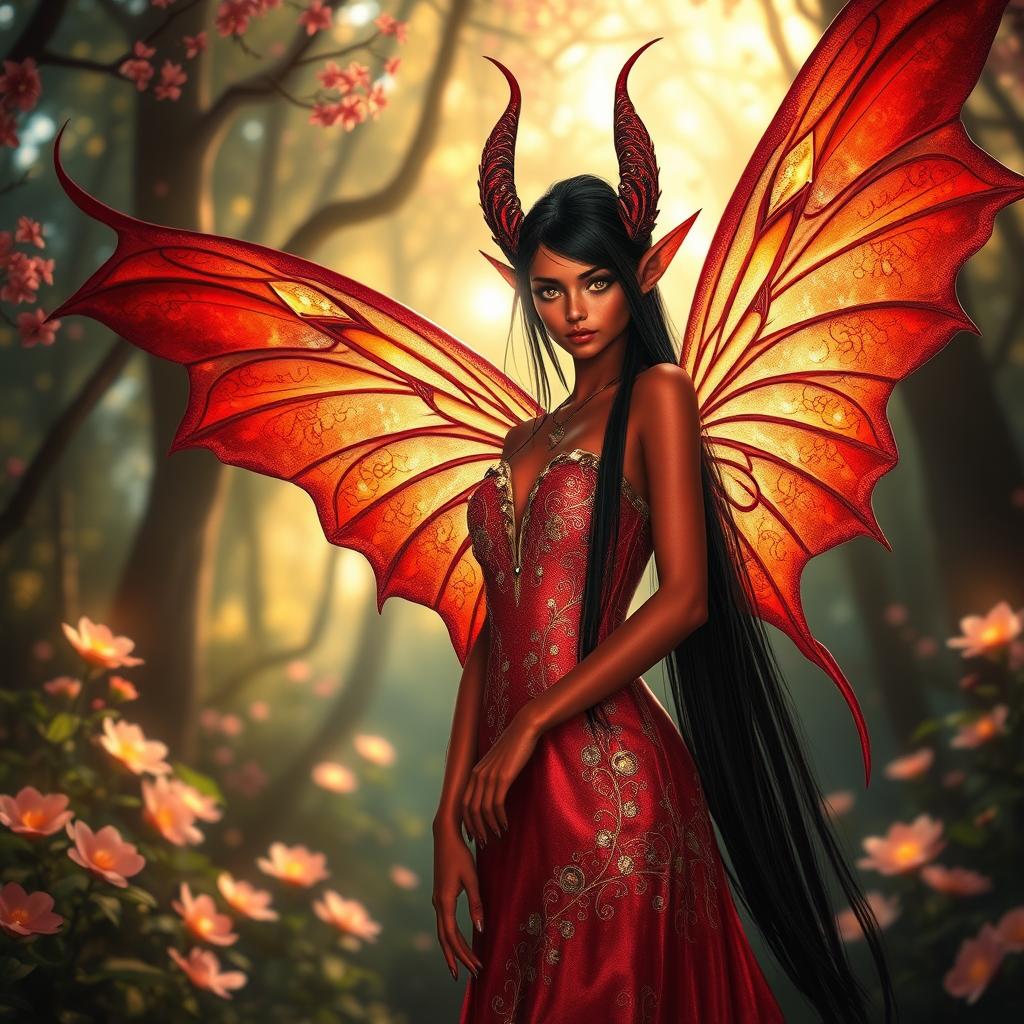 Enchanting Tiefling Fairy: A Bold Fantasy Creation
