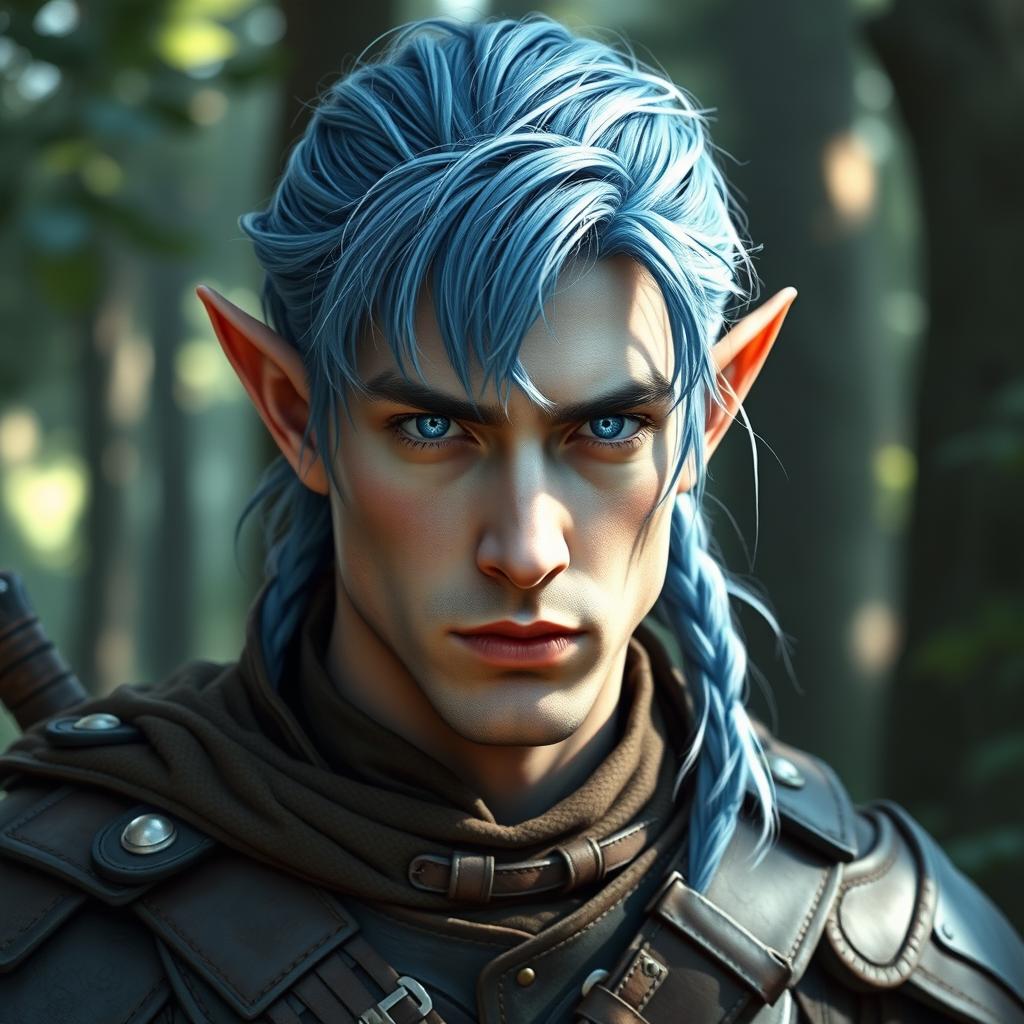 Enchanting Male Elf: A Vision of Strength and Wisdom