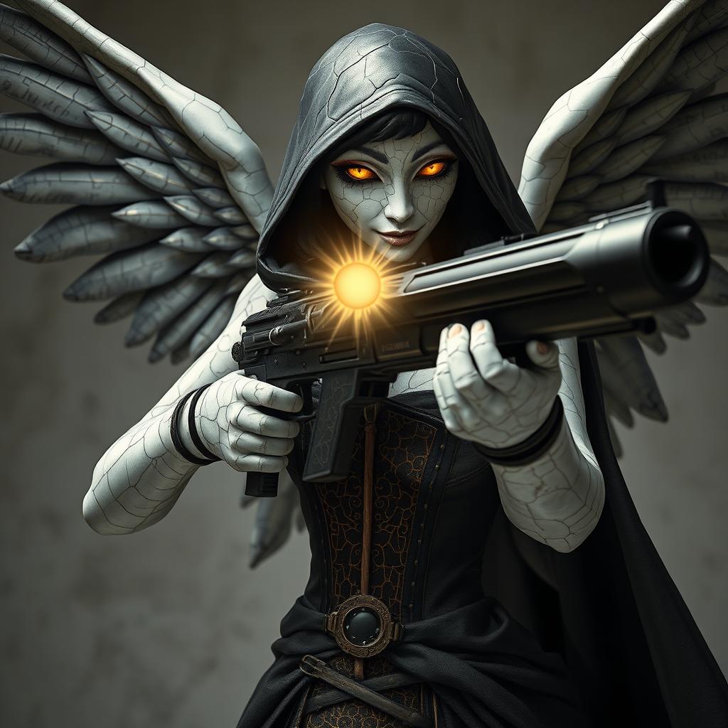 Gothic Female Golem with Steampunk Grailgun
