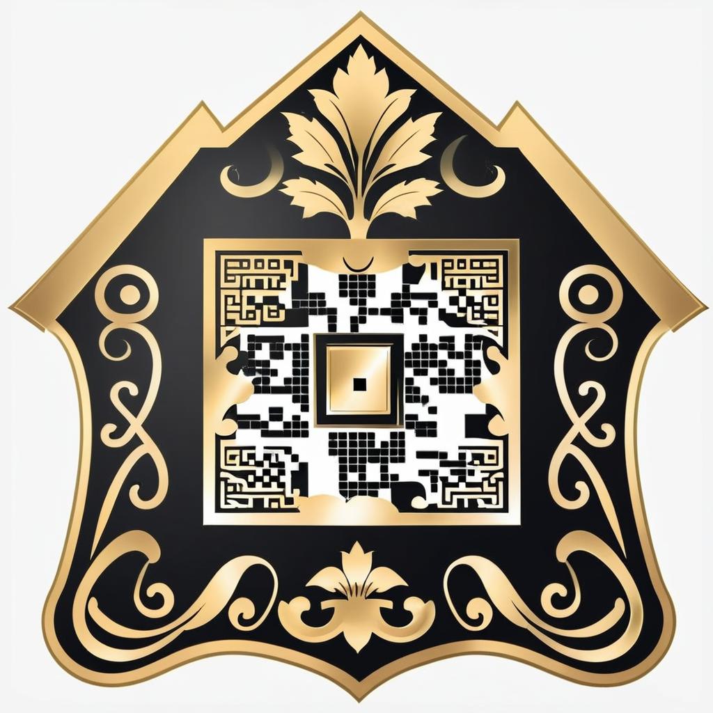 Sophisticated Shield Logo Design with QR Code